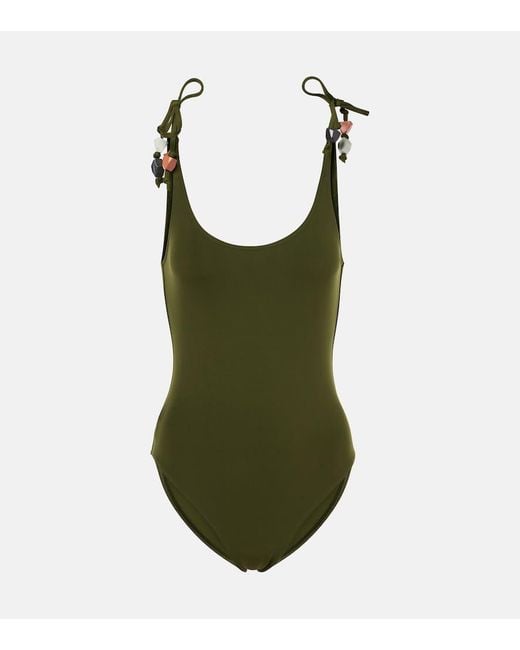 Eres Saturne Beaded Swimsuit in Green | Lyst