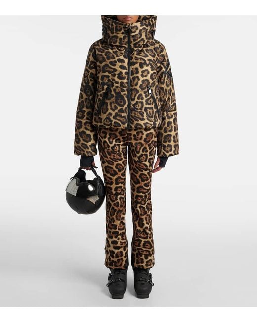 Goldbergh Pantera Leopard-Print Down Ski Jacket in Black | Lyst UK