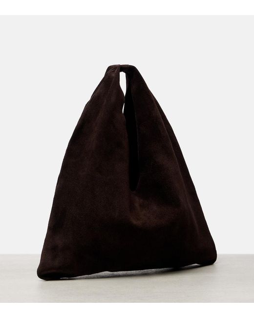The Row Bindle Small Suede Tote Bag in Black | Lyst
