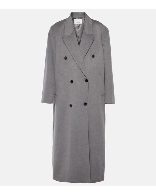 Frankie Shop Gaia Double-breasted Wool-blend Coat in Gray | Lyst