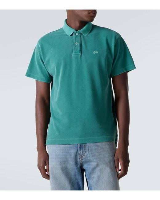 ERL Logo Cotton Polo Shirt in Green for Men | Lyst UK