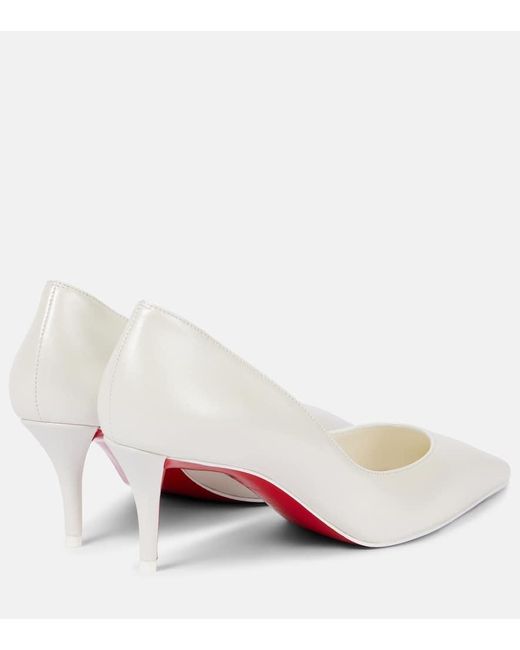 Christian Louboutin Miss Z 60 Leather Pumps in White | Lyst