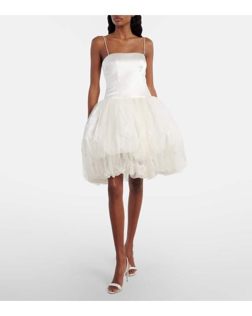 Danielle Frankel Bridal Sadie Wool And Silk Corset Dress in White | Lyst