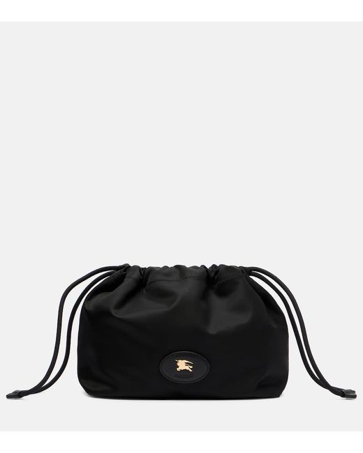 Burberry Reversible Leather-Trimmed Pouch in Black | Lyst