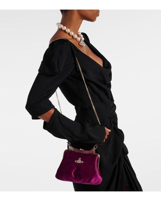 Vivienne Westwood Granny Frame Orb Velvet Tote Bag in Purple | Lyst