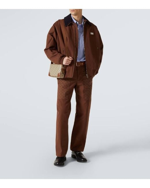 Gucci Gg Emblem Super Mini Crossbody Bag in Natural for Men | Lyst