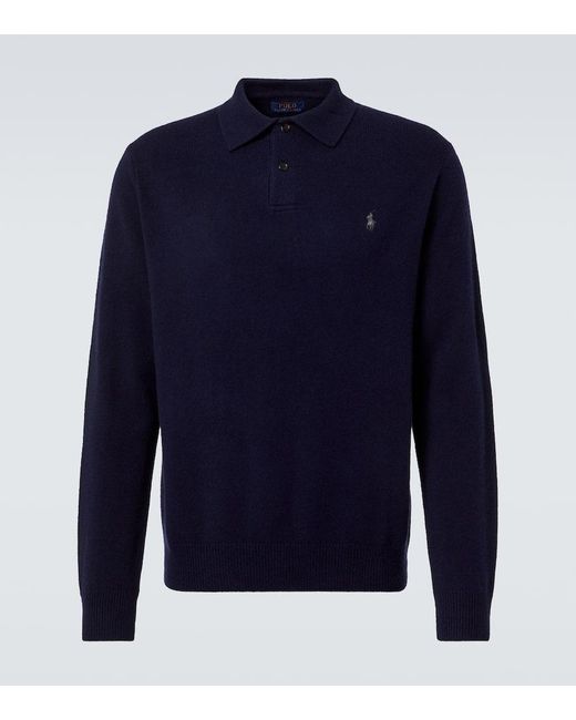 Polo Ralph Lauren Wool And Cotton Polo Sweater in Blue for Men | Lyst