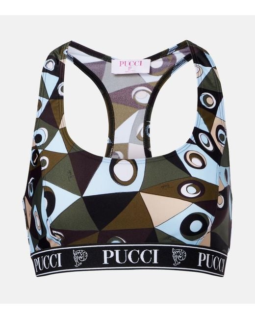 PUCCI Occhi Sports Bra in Black | Lyst