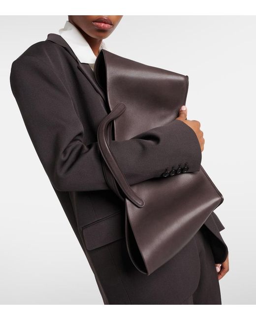 The Row Idaho Large Leather Tote Bag in Brown | Lyst