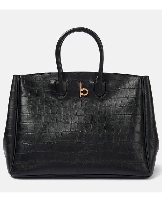 Burberry Rocking Horse Medium Leather Tote Bag in Black | Lyst