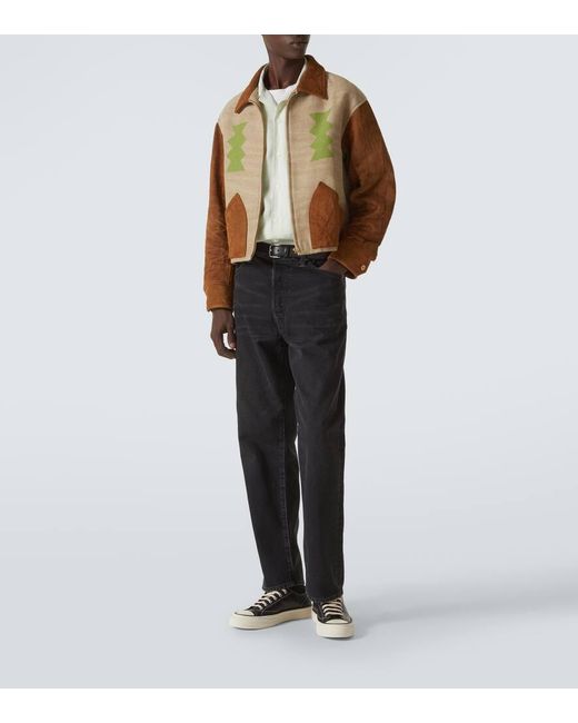 Visvim Stanza Suede-trimmed Wool-blend Jacket in Green for Men | Lyst