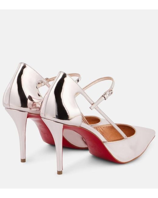 Christian Louboutin Miss Z Strap 80 Leather Mary Jane Pumps in Pink ...