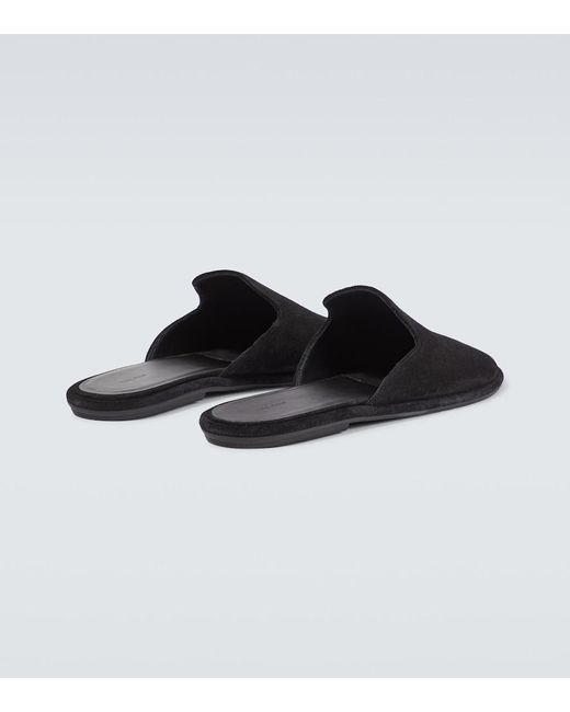 The Row Roger Suede Slides in Black for Men | Lyst