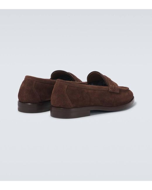 Ralph Lauren Ralph Lauren Label Suede Penny Loafers in Brown for Men | Lyst