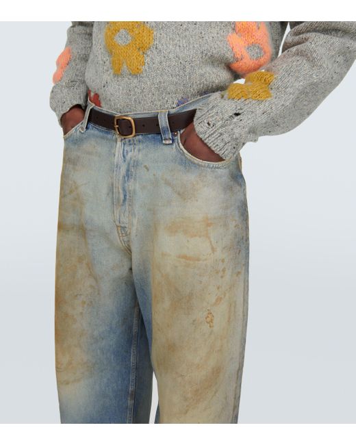 Acne Studios Distressed Oversized Low-rise Jeans in Blue for Men | Lyst ...