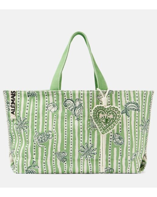 ALÉMAIS Lula Large Printed Canvas Tote Bag in Green | Lyst