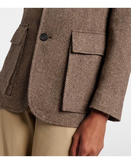 Ralph Lauren Preston Ii Herringbone Tweed Blazer in Brown | Lyst