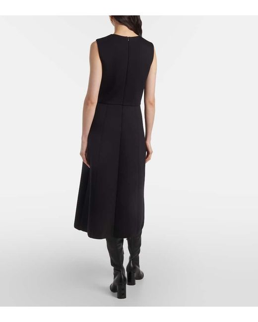 Max Mara Zigote Jersey Midi Dress in Black | Lyst