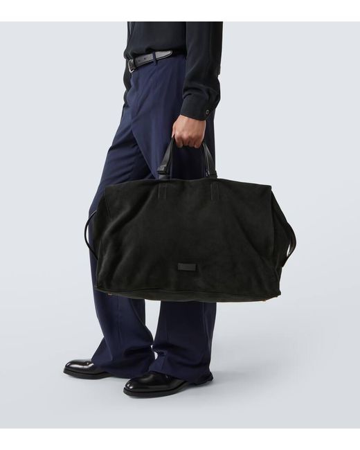 Giorgio Armani Suede Duffel Bag in Black for Men | Lyst