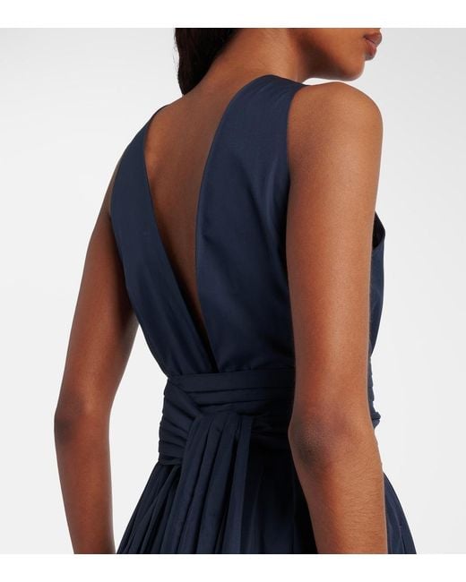 Max Mara Ussita Cotton Poplin Midi Dress in Blue | Lyst