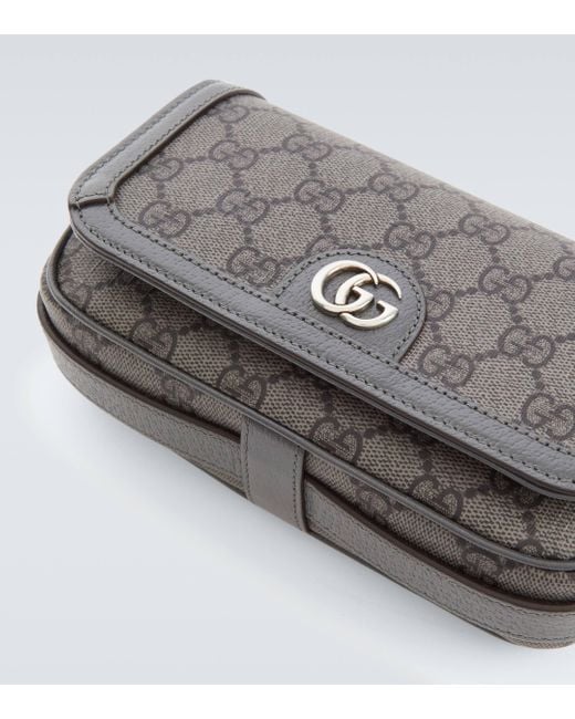 Gucci Ophidia GG Canvas Super Mini Crossbody Bag in Grey for Men | Lyst UK