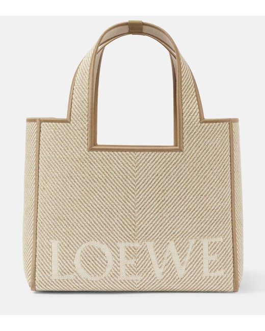 Loewe Small Canvas Font Tote Bag in Natural | Lyst