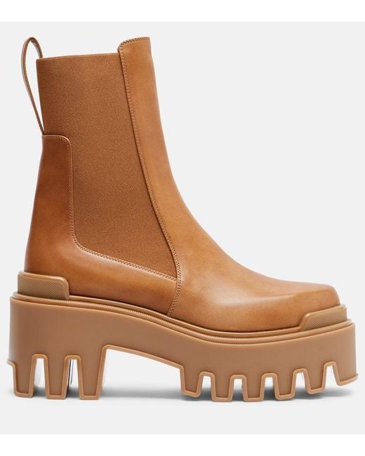 Christian Louboutin Marchacroche Leather Chelsea Boots in Brown | Lyst UK