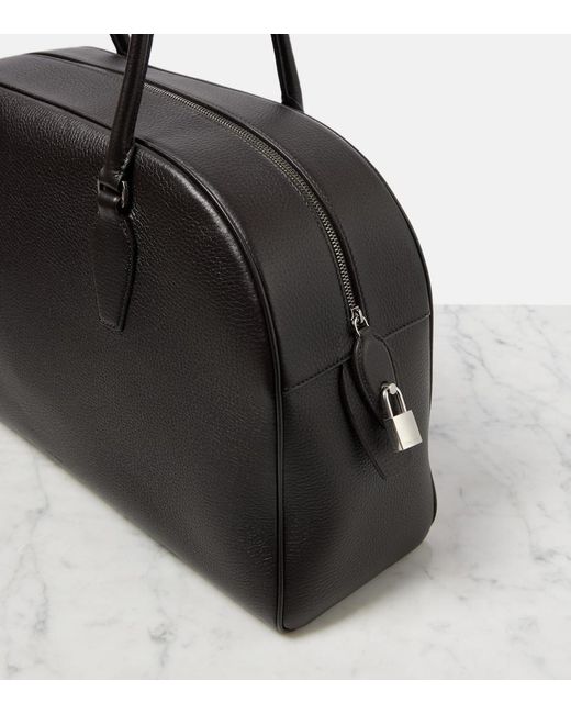 The Row India 15.75 Large Leather Tote Bag in Black | Lyst