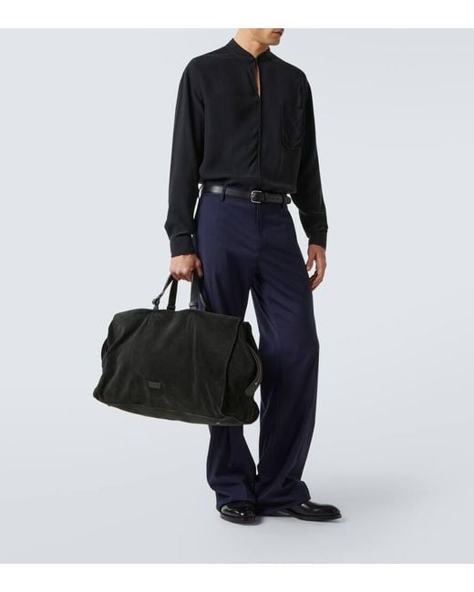 Giorgio Armani Suede Duffel Bag in Black for Men | Lyst