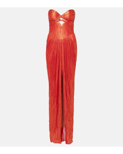 Maria Lucia Hohan Stephanie Silk Tulle Corset Gown in Red | Lyst