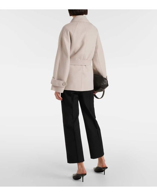 Max Mara Louis Virgin Wool Trench Coat in Gray | Lyst