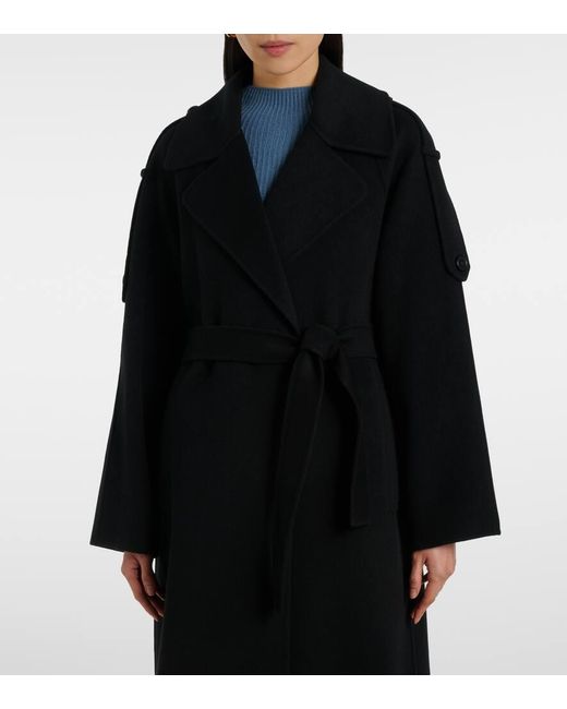 Max Mara Beato Virgin Wool Coat in Black | Lyst