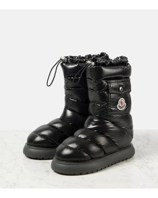Moncler Gaia Logo Snow Boots in Black | Lyst