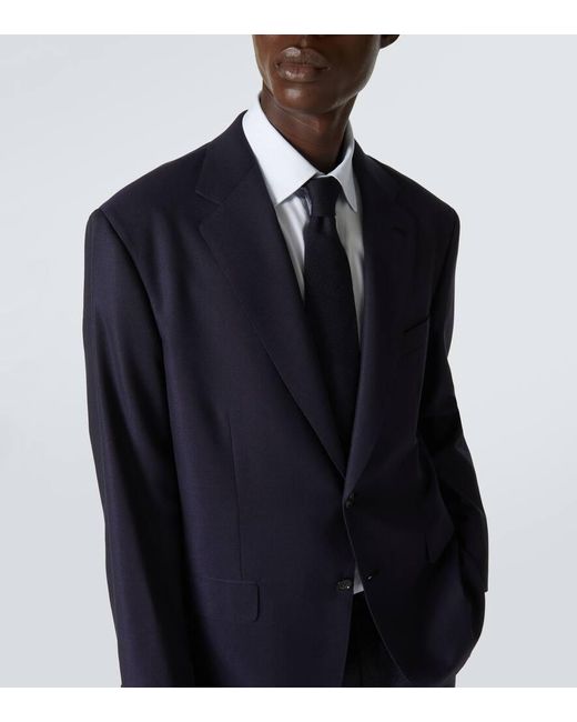 Brioni Wool, Silk, And Cashmere Suit Jacket in Blue for Men | Lyst