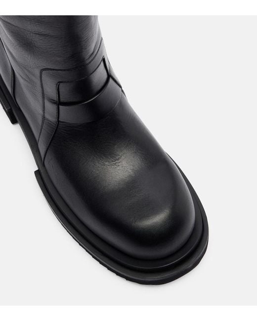 Rick Owens Gabe Leather Knee-High Boots in Black | Lyst UK