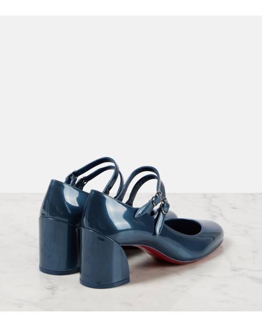 Christian Louboutin Miss Jane Patent Leather Mary Jane Pumps in Blue ...