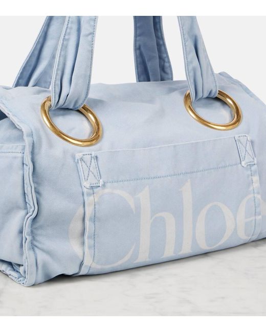 Chloé Plage Logo Tote Bag in Blue | Lyst