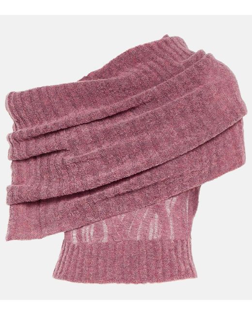 Jean Paul Gaultier X Knwls Off-shoulder Wool-blend Top in Red | Lyst