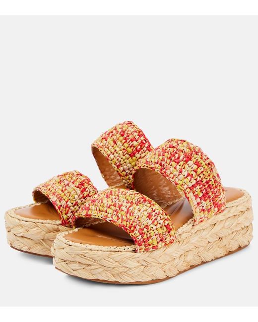 Robert Clergerie Arlene 2 Raffia Platform Sandals in Brown | Lyst Robert Clergerie Arlene 2 Raffia Platform Sandals in Brown | Lyst