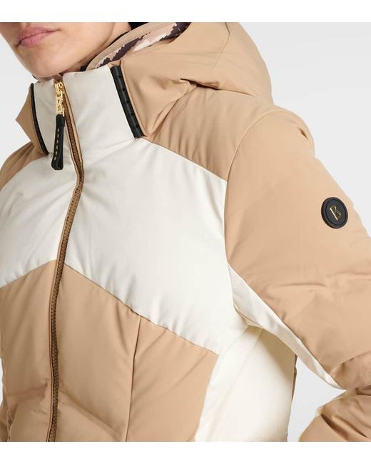 Bogner Delina Colorblocked Ski Jacket in Natural | Lyst