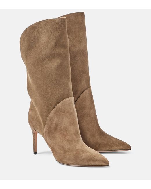 Paris Texas Gaia 85 Suede Boots in Brown | Lyst