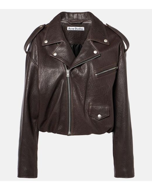 Acne Studios Leather Biker Jacket in Black | Lyst