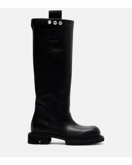 Rick Owens Gabe Leather Knee-High Boots in Black | Lyst UK