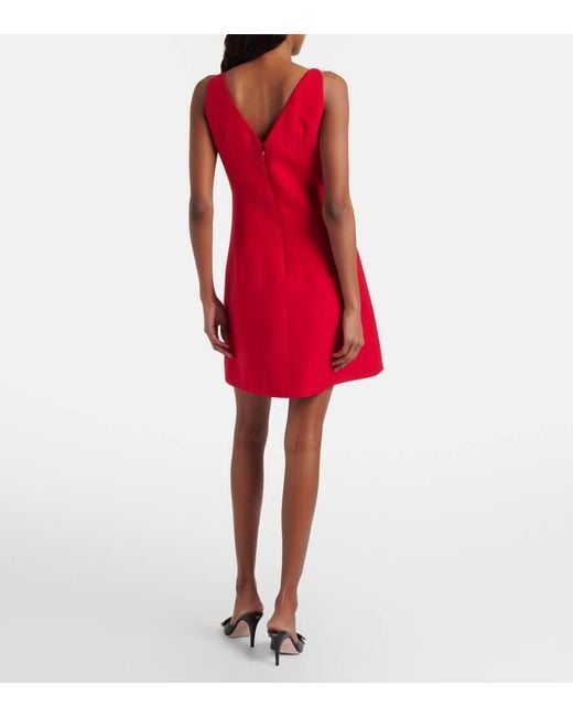 Valentino Crepe Couture Bow-Detail Minidress in Red | Lyst UK
