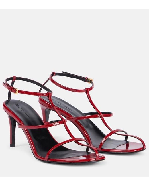 Khaite Cage 75 Patent Leather Sandals in Red | Lyst