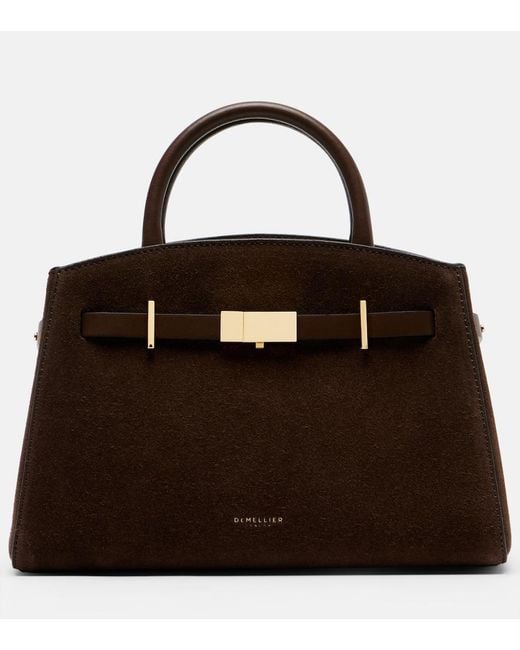 DeMellier Hudson Small Suede Top-Handle Bag in Brown | Lyst UK