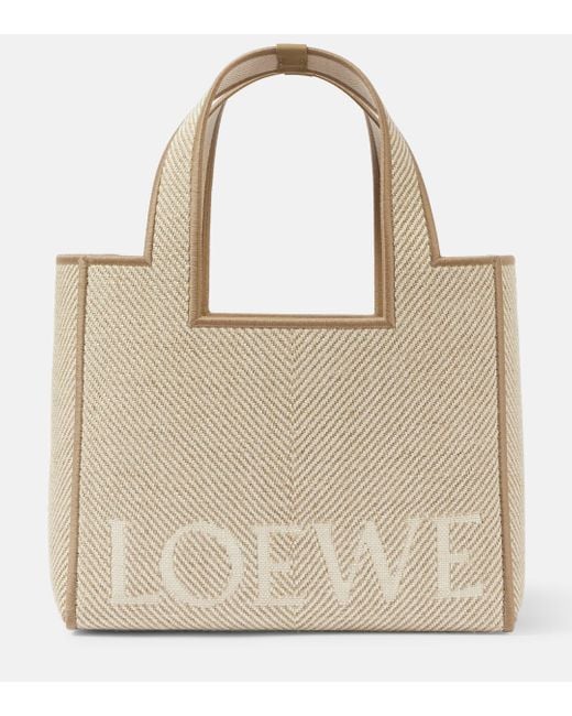 Loewe Font Small Jacquard Canvas Shopper in Natural | Lyst UK