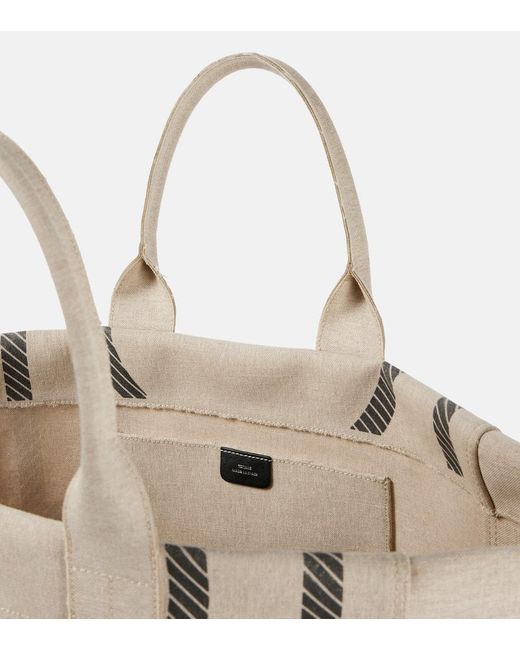 Totême Monogram Canvas Tote Bag in Natural | Lyst