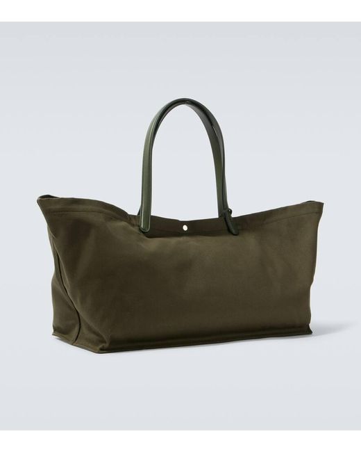 The Row Idaho Xl Leather-Trimmed Canvas Tote Bag in Green for Men | Lyst UK