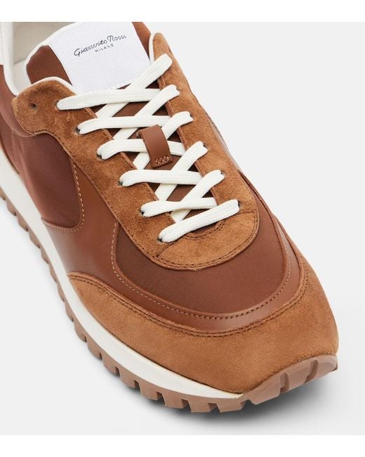 Gianvito Rossi Gravel Leather And Suede Sneakers in Brown | Lyst UK